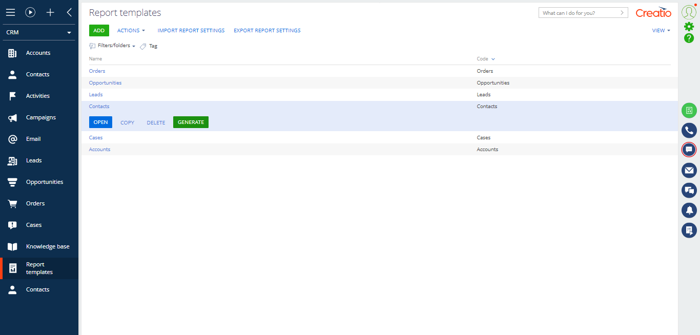 Banza report builder for Creatio | Creatio Marketplace